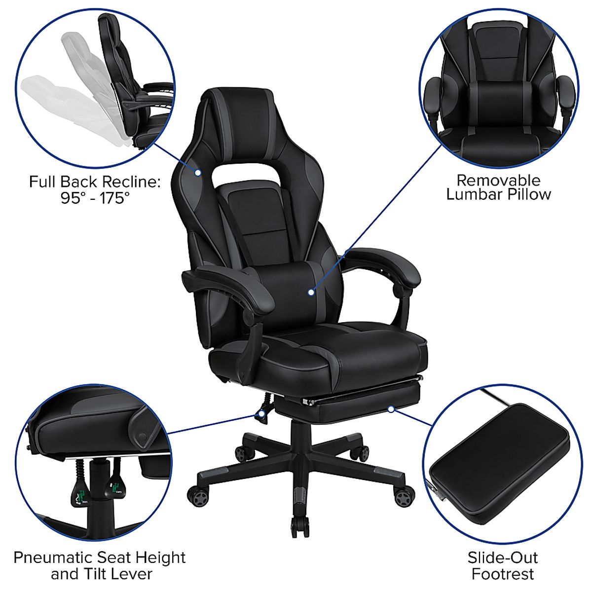 Exfor Gray Gaming Chair | Rooms to Go