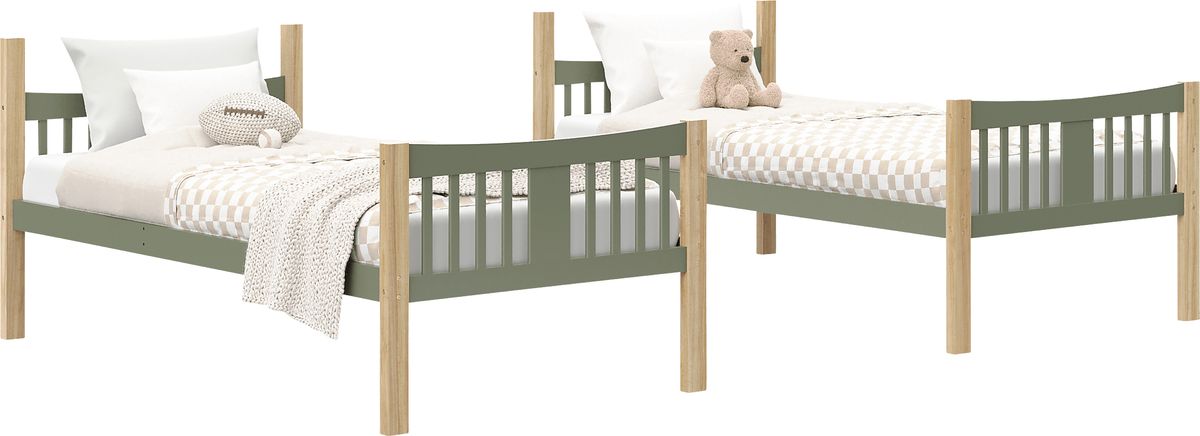 Fablea Natural,Olive Colors,Light Wood Twin/Twin Bunk Bed | Rooms to Go