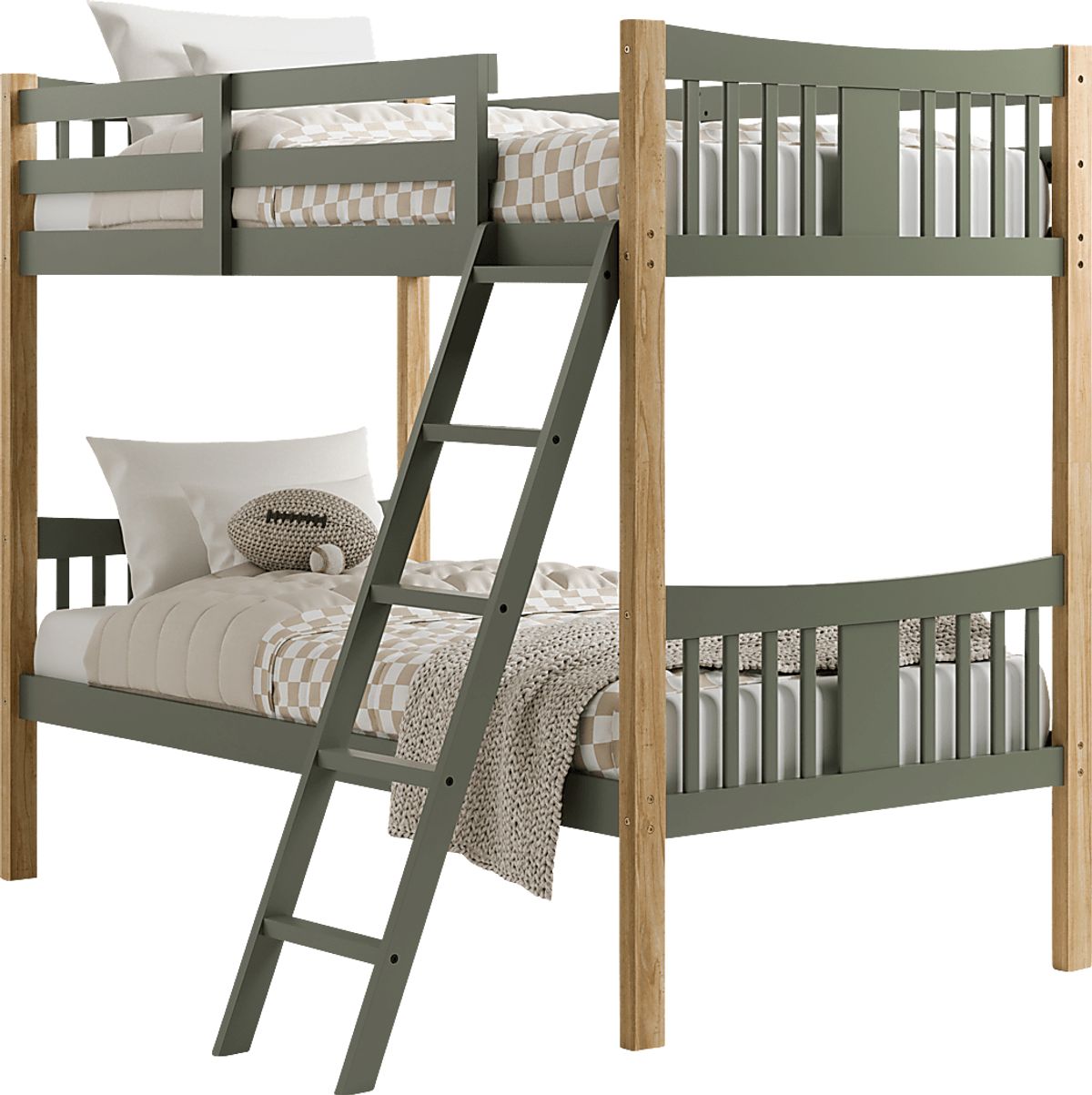 Fablea Natural,Olive Colors,Light Wood Twin/Twin Bunk Bed | Rooms to Go