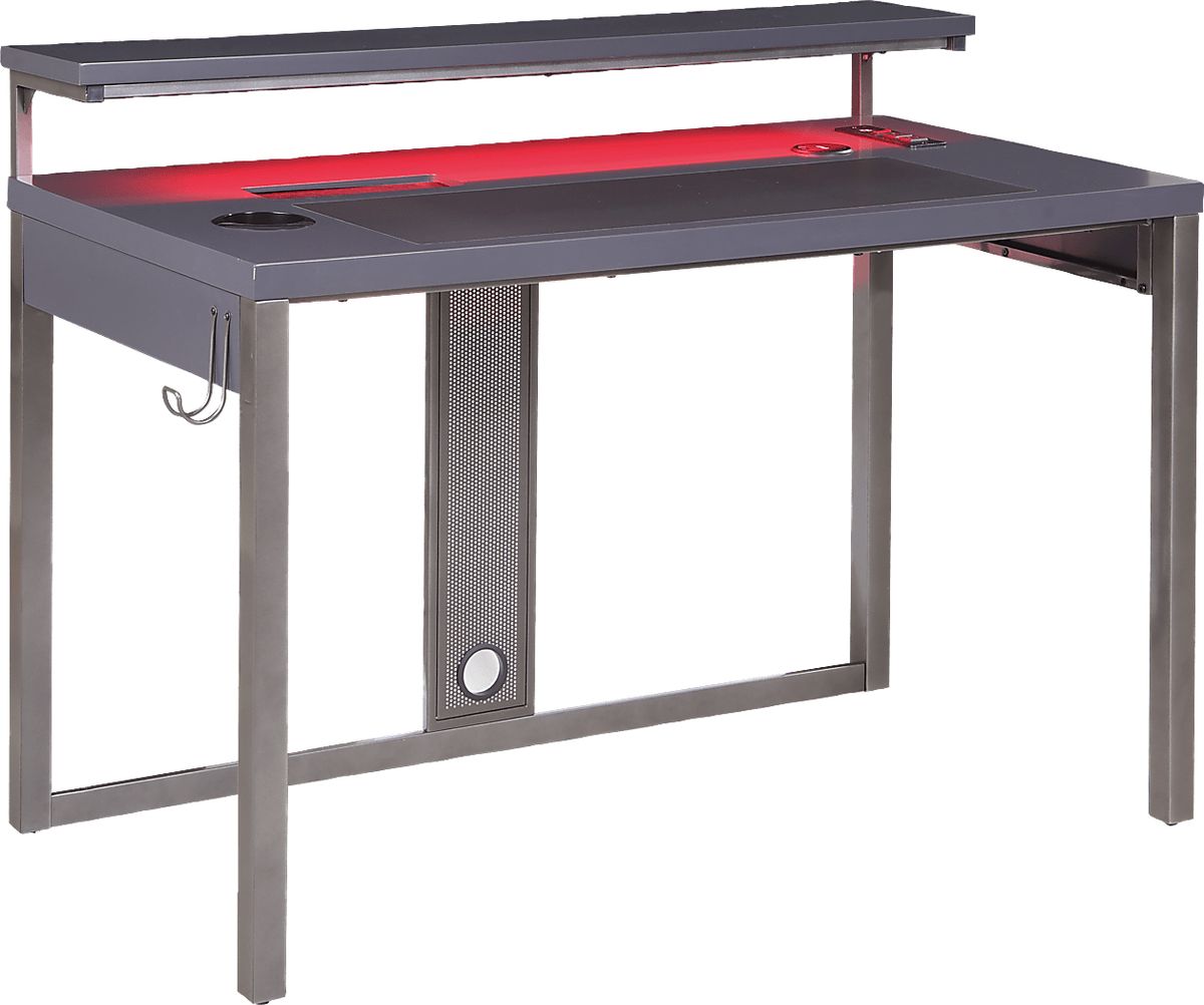 Falkor Gray Gaming Desk | Rooms to Go