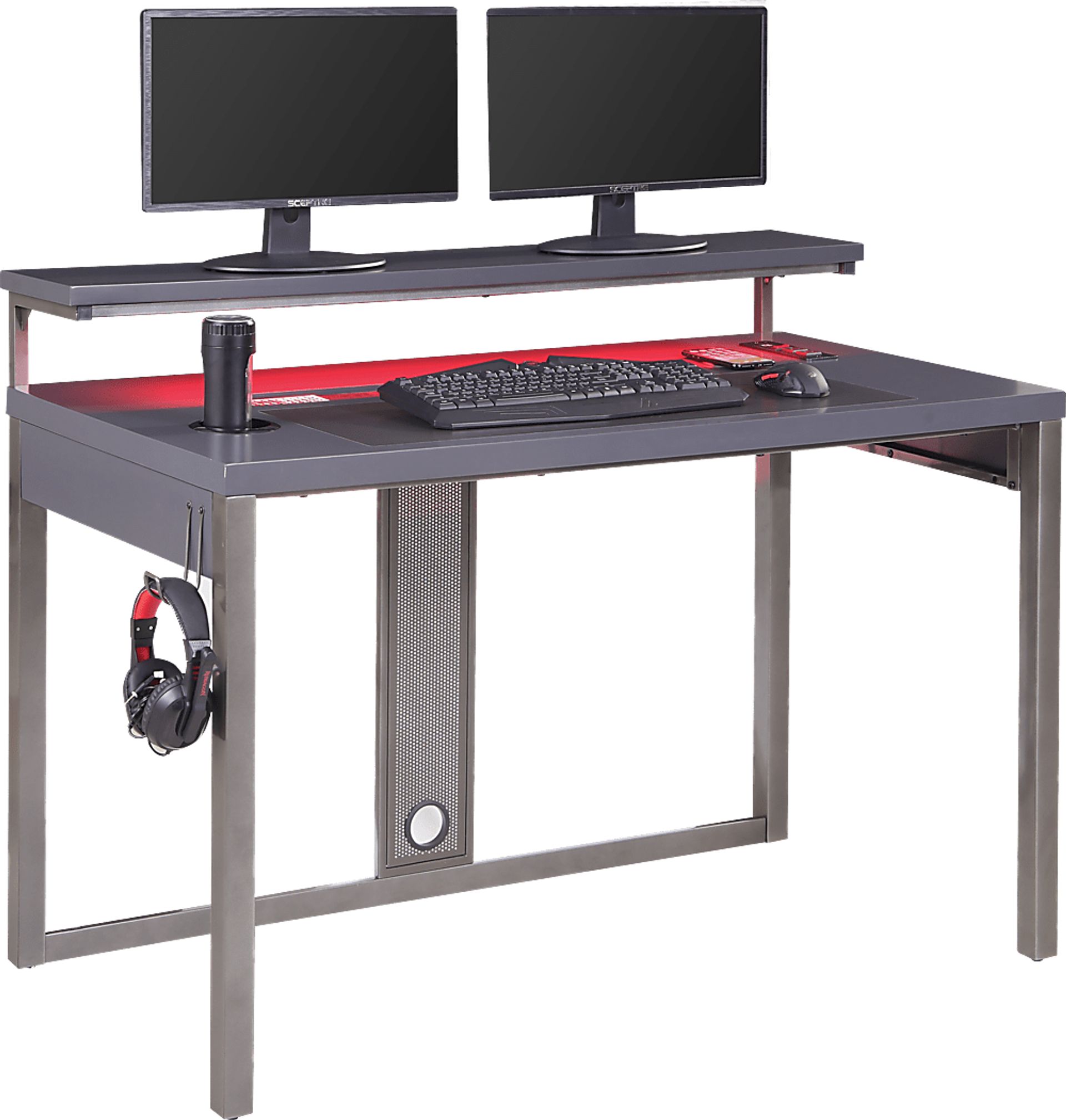 Falkor Gray Gaming Desk | Rooms to Go