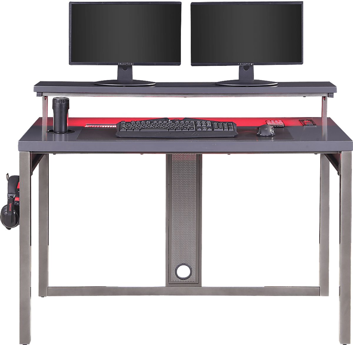 Falkor Gray Gaming Desk | Rooms to Go