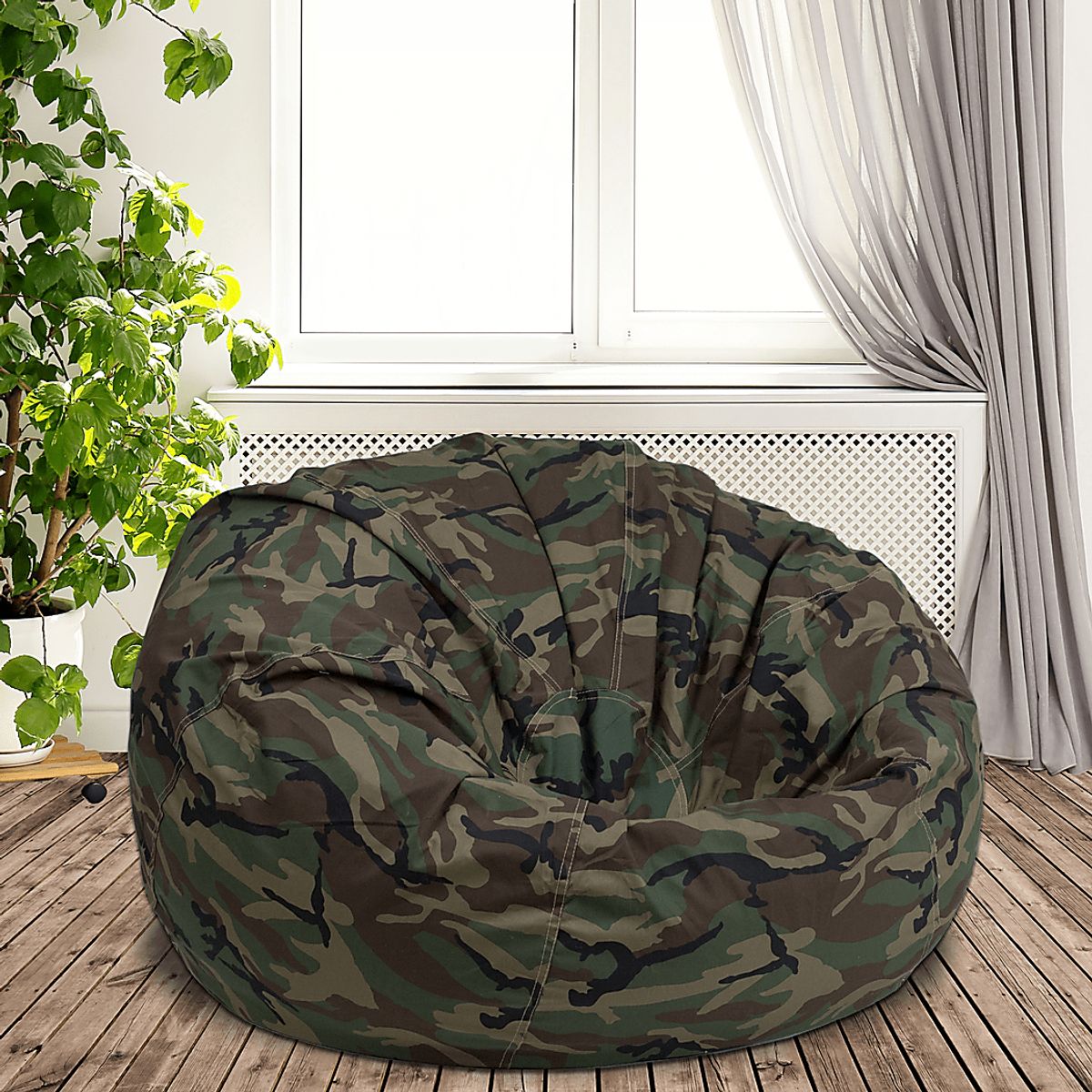 Forest Isle Dark Brown Polyester Fabric Bean Bag Chair | Rooms to Go