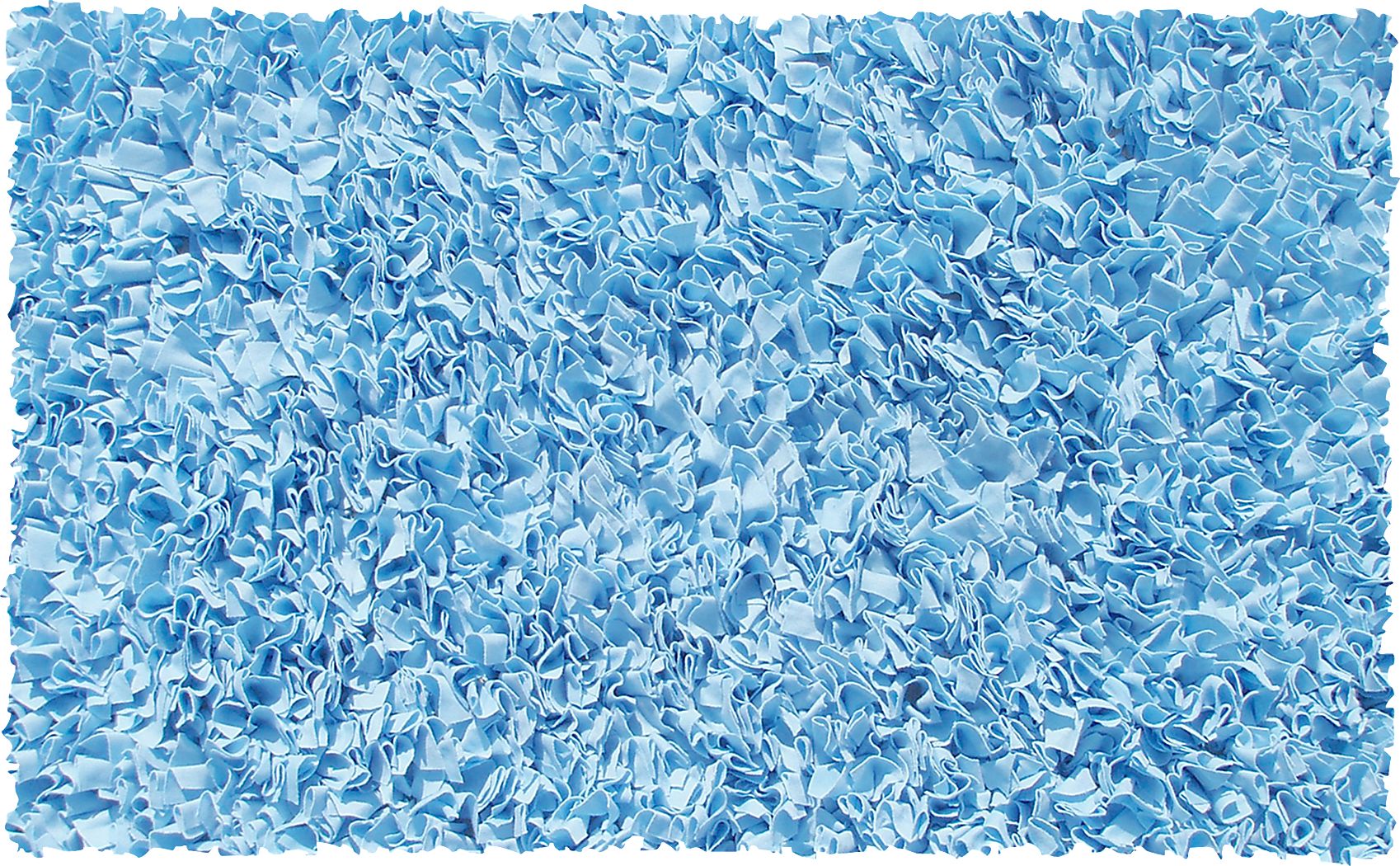 Fuzzy Clouds Blue Cotton Fabric Rug | Rooms to Go