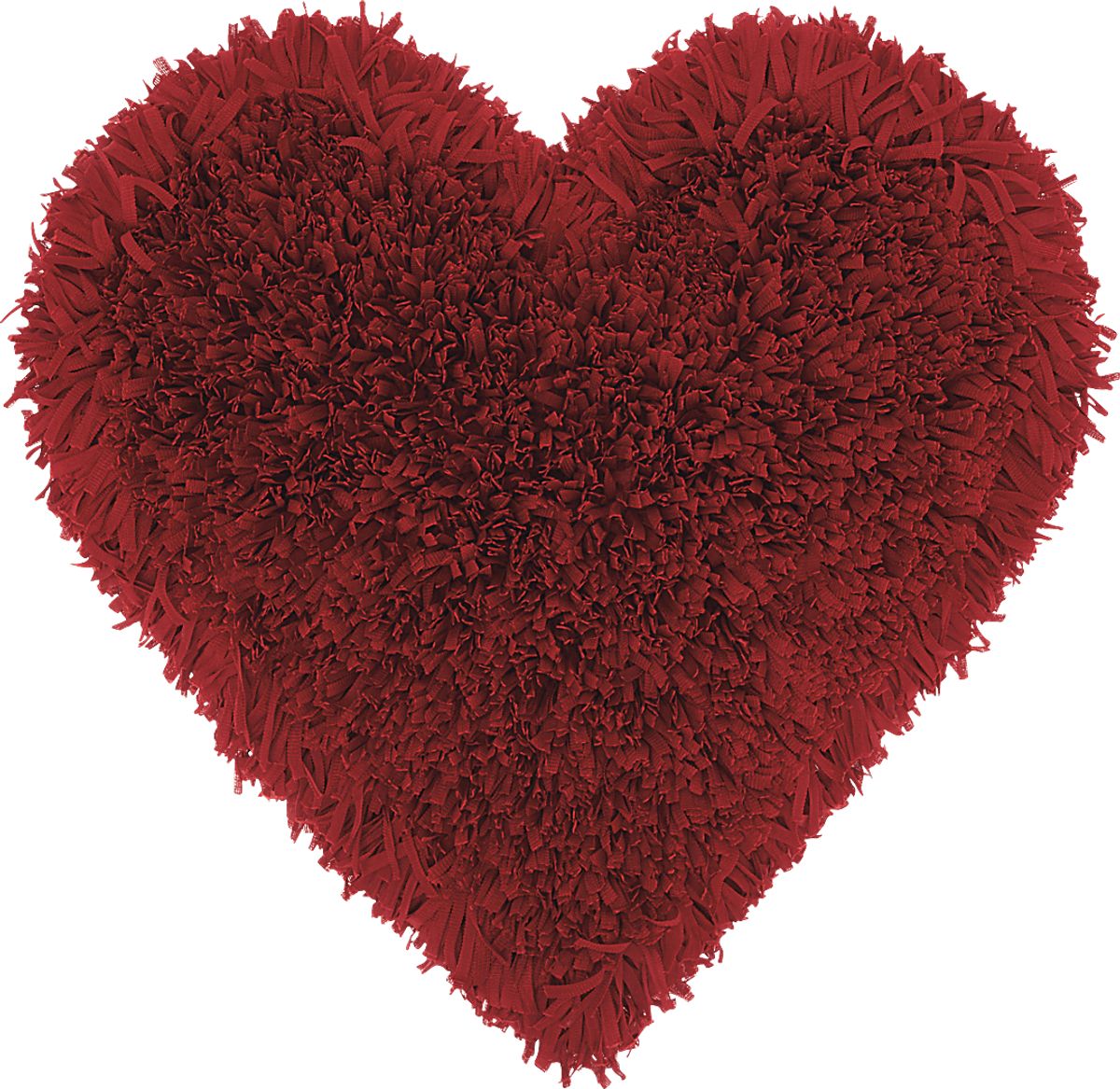Fuzzy Heart Red Polyester Fabric Accent Pillow | Rooms to Go