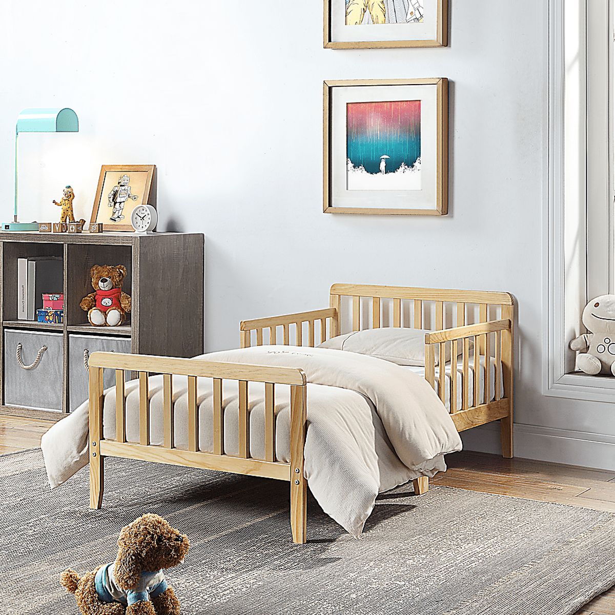 Fyrio Natural Beige,White Toddler Bed | Rooms to Go