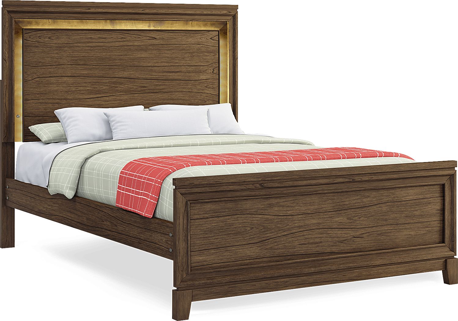 Gallery Zone 3 Pc Saddle Dark Wood Full Panel Bed | Rooms to Go