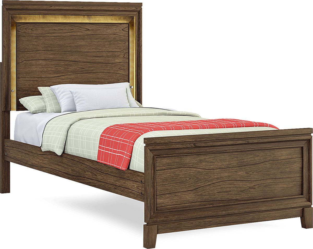 Gallery Zone 5 Pc Saddle Dark Wood Twin Bedroom Set With Dresser, Twin ...