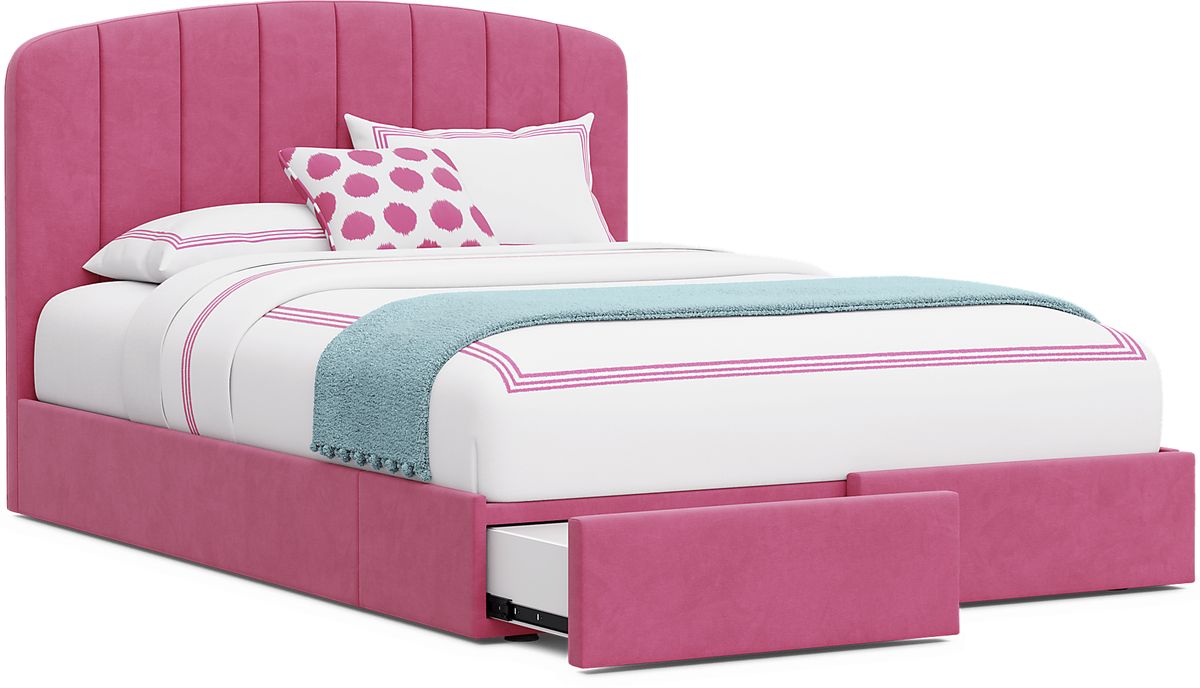 Gwyneth 3 Pc Bubblegum Pink Full Storage Bed | Rooms to Go