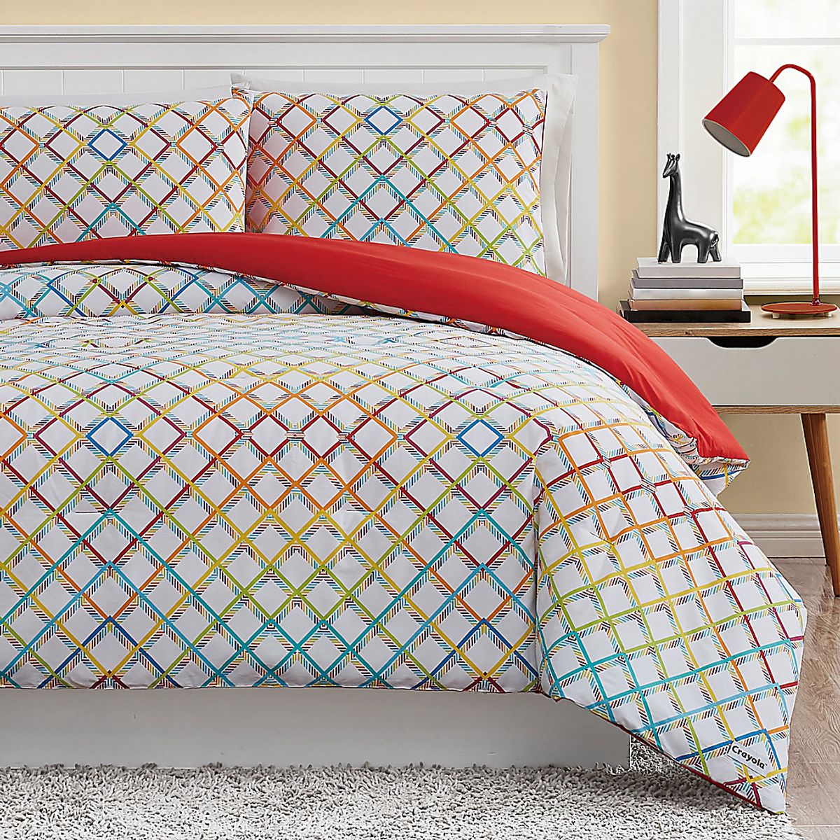 Happy Plaid Blue,Green,Red,Yellow Cotton Fabric 2 Pc Twin Comforter Set ...
