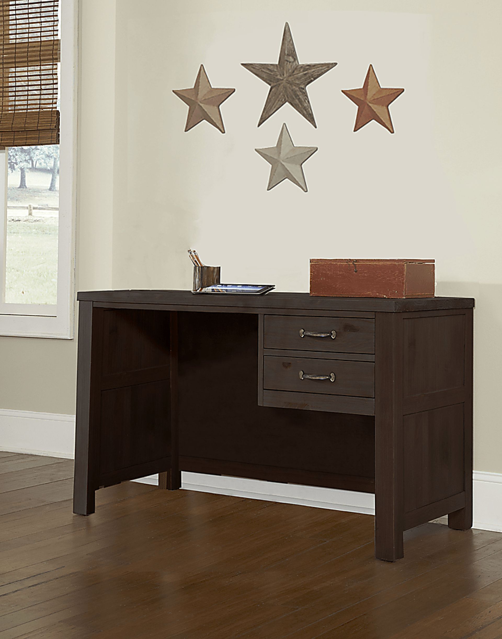 Harpster Espresso Dark Wood Desk | Rooms to Go