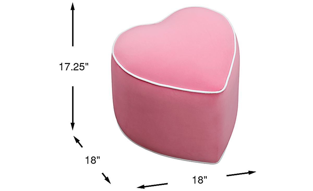 Heartthrob Pink Ottoman | Rooms to Go