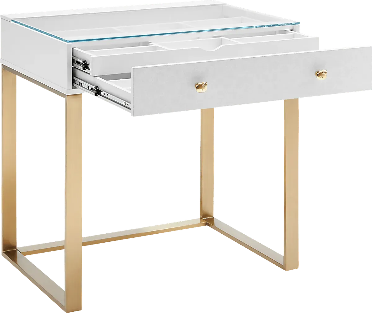 Hello Kitty Vanity II Gold Colors,Metal Desk | Rooms to Go
