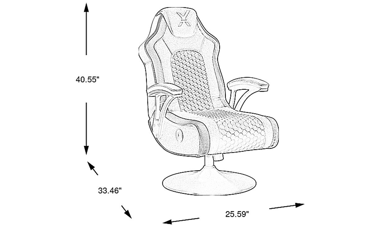 Hi Score Xp Blue Velvet Plush Gaming Chair | Rooms to Go