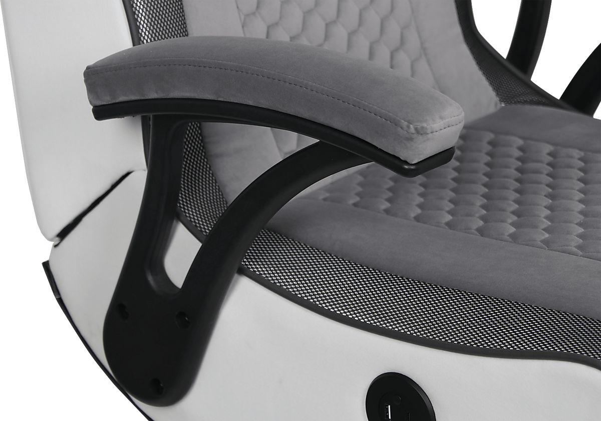 Hi Score Xp Gray Velvet Plush Gaming Chair | Rooms to Go