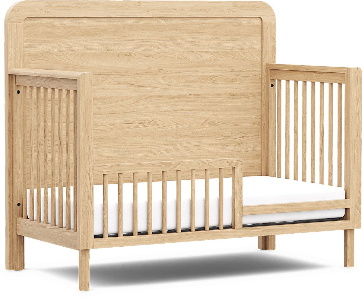 Drew & Jonathan Kids Hidden Hills Light Oak Wood Crib W/Toddler Rail ...