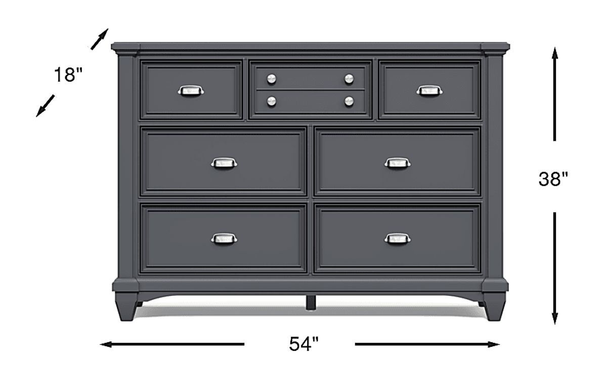 Hilton Head Graphite Black Dresser | Rooms to Go
