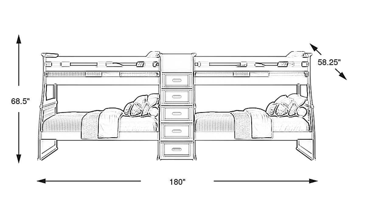 Hilton Head Gray Twin/Full Double Step Bunk | Rooms to Go