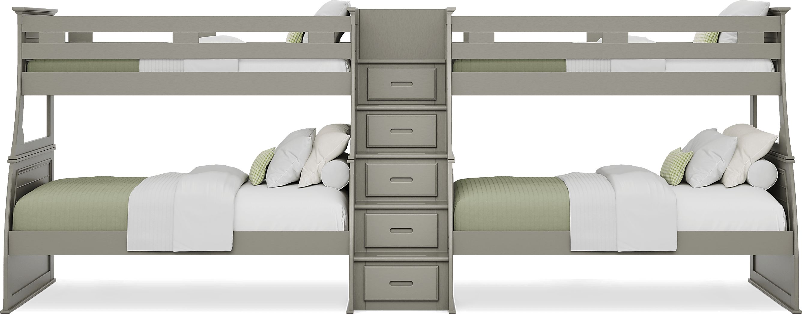 Hilton Head Gray Twin/Full Double Step Bunk | Rooms to Go