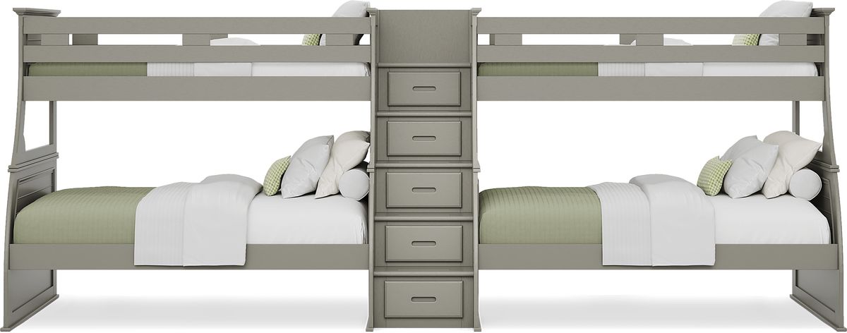 Hilton Head Gray Twin/Full Double Step Bunk | Rooms to Go