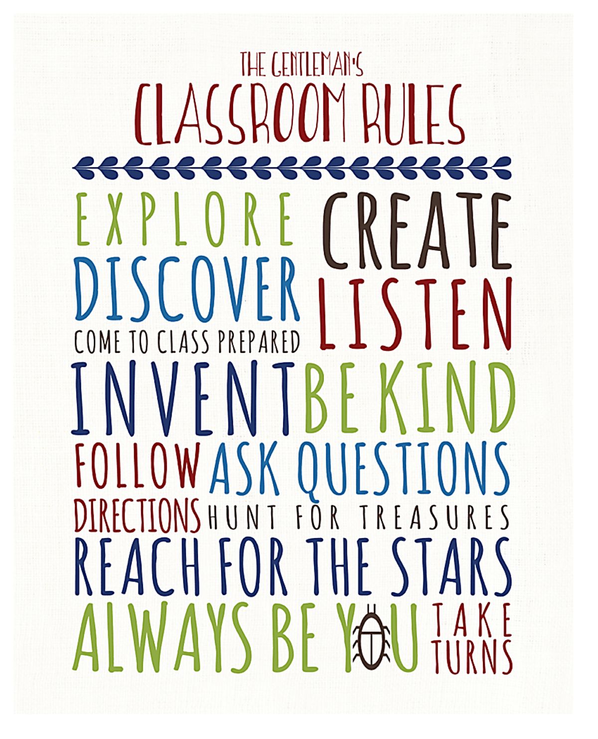 Homeschool Rules White Artwork | Rooms to Go