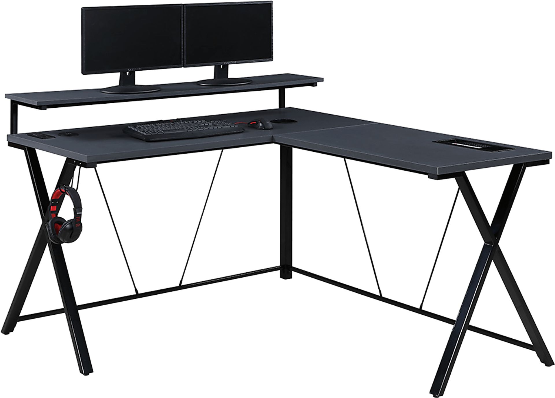 Idris Gray Gaming Desk | Rooms to Go