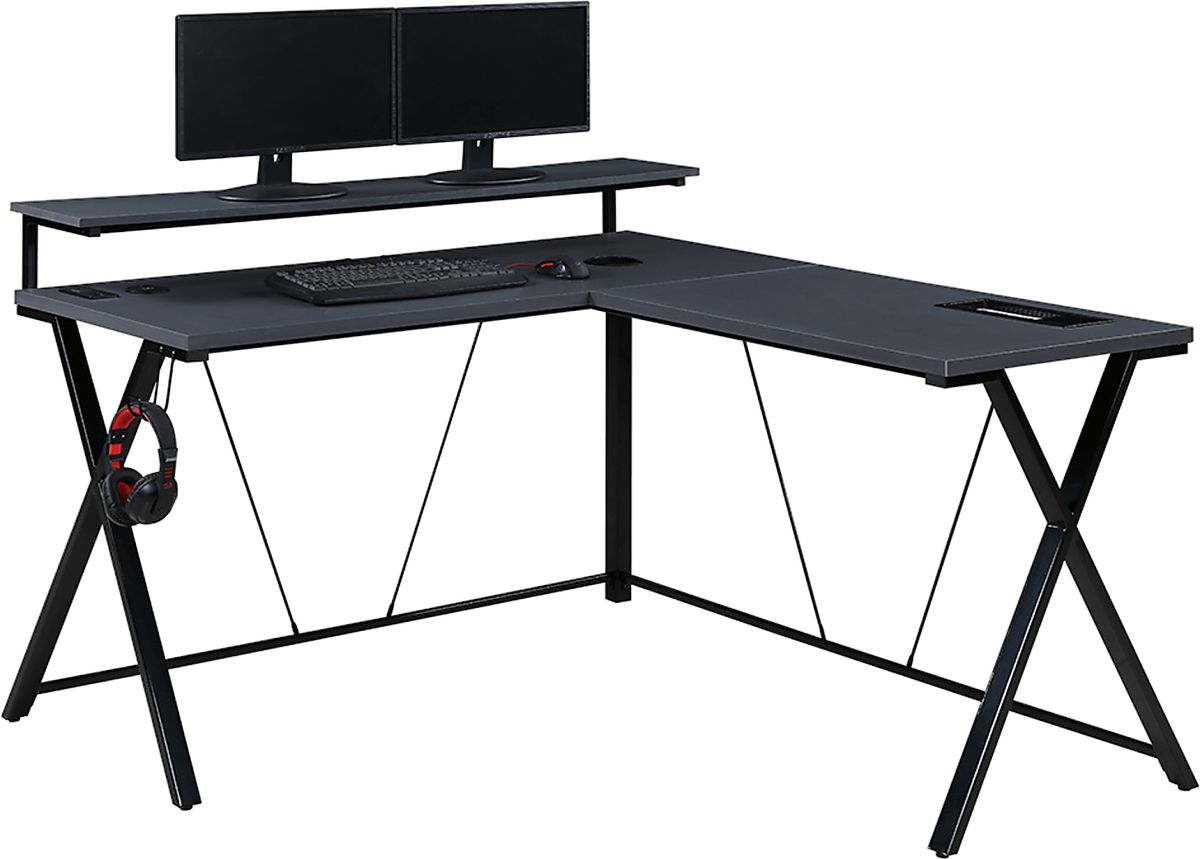 Idris Gray Gaming Desk | Rooms to Go