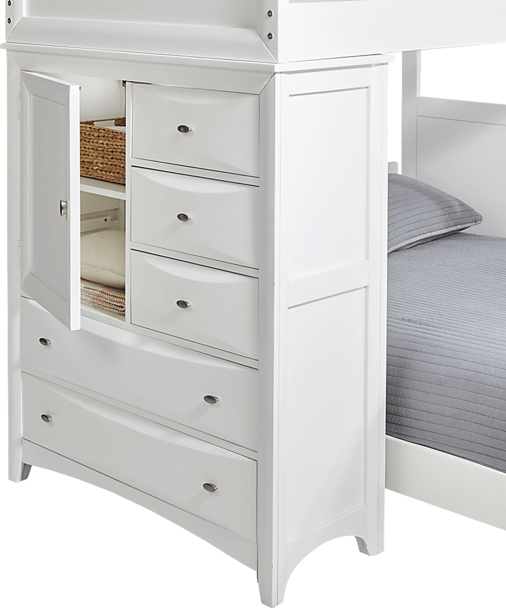 Ivy League 2.0 White Colors,White Twin/Twin Loft With Two Chests ...