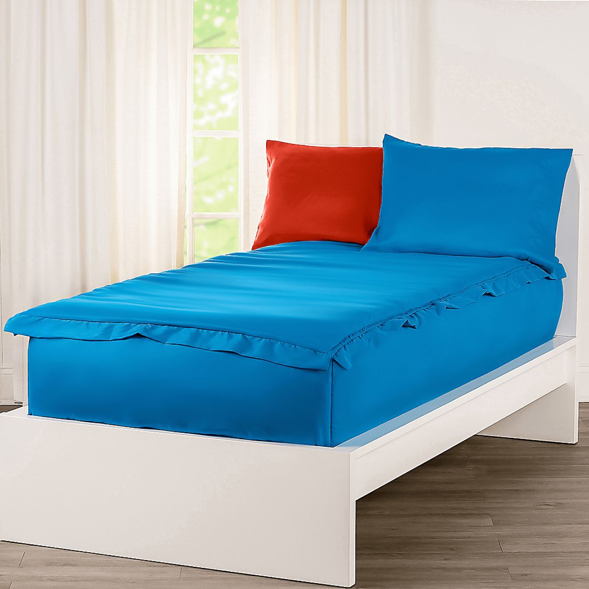 Jonilde Blue Microfiber 3 Pc Twin Bedding Set | Rooms to Go
