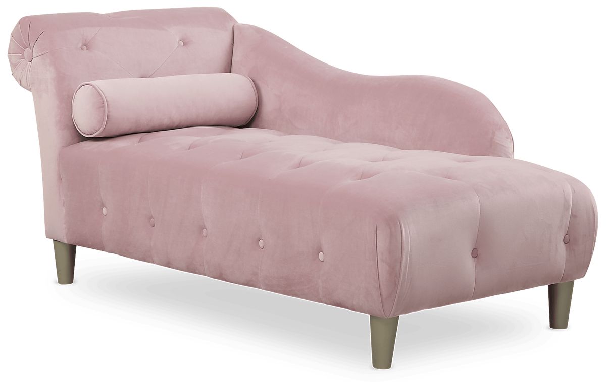 Julietta Pink Polyester Fabric Chaise | Rooms to Go