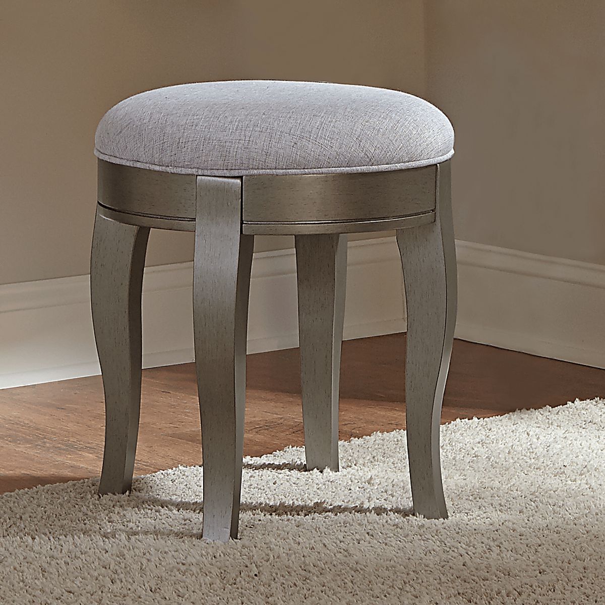 Kasra Silver Gray Stool | Rooms to Go