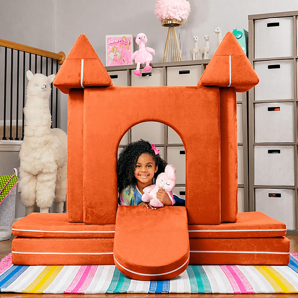 Liezel Orange Orange,Red Polyester Fabric Castle Playset | Rooms to Go