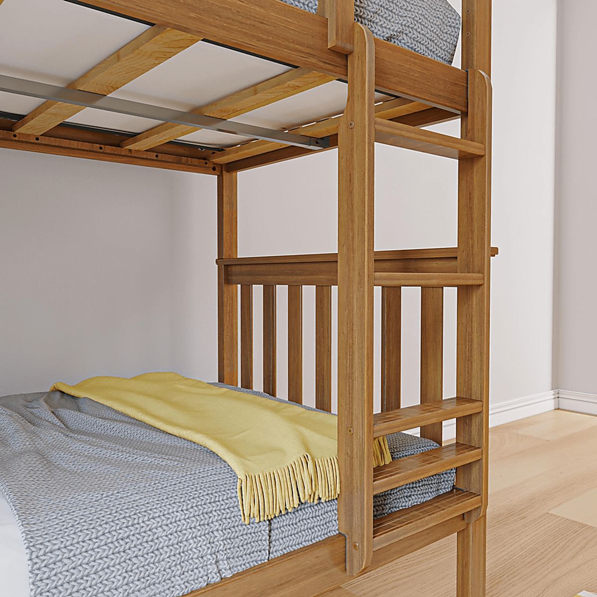 Lilose I Pecan Dark Wood Twin/Twin Bunk Bed | Rooms to Go