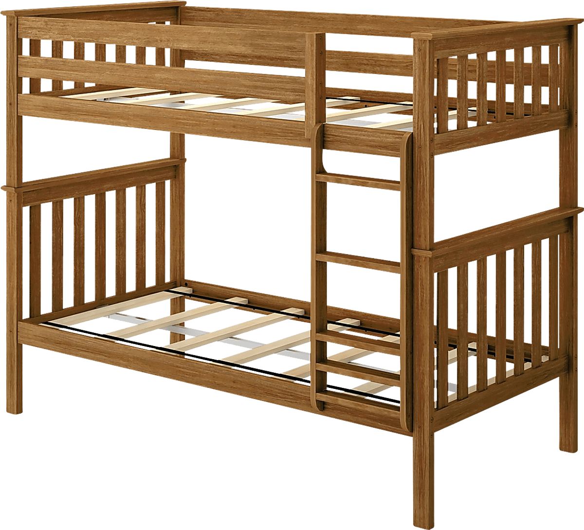 Lilose I Pecan Dark Wood Twin/Twin Bunk Bed | Rooms to Go