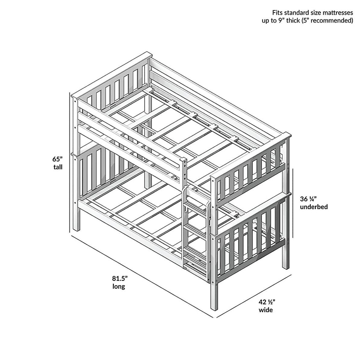 Lilose I White Colors,White Twin/Twin Bunk Bed | Rooms to Go