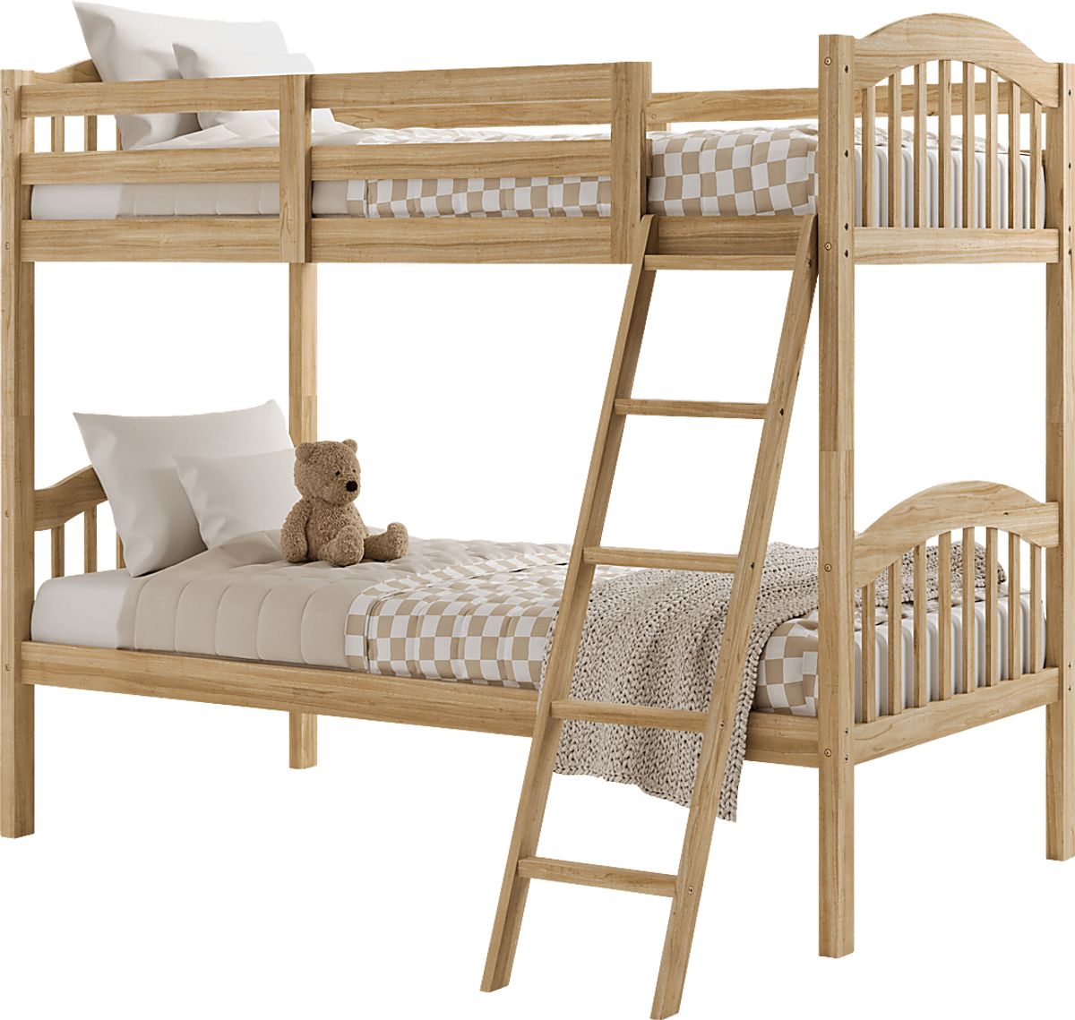 Maglo Natural Light Wood Twin/Twin Bunk Bed | Rooms to Go