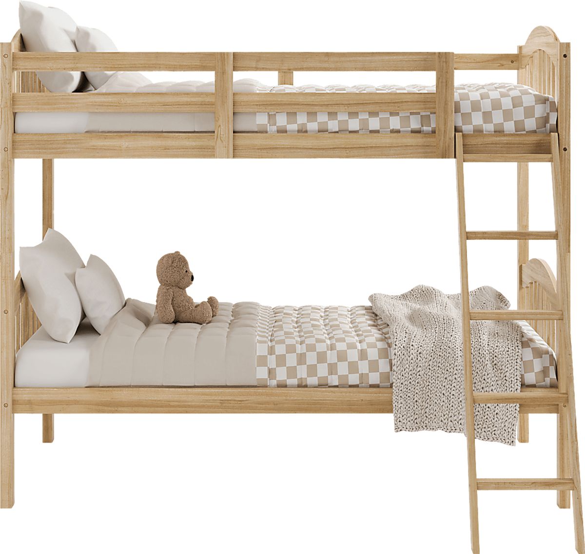 Maglo Natural Light Wood Twin/Twin Bunk Bed | Rooms to Go