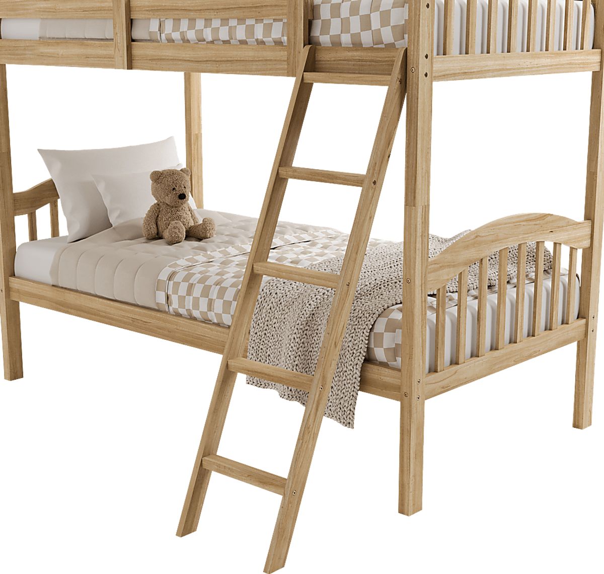Maglo Natural Light Wood Twin/Twin Bunk Bed | Rooms to Go