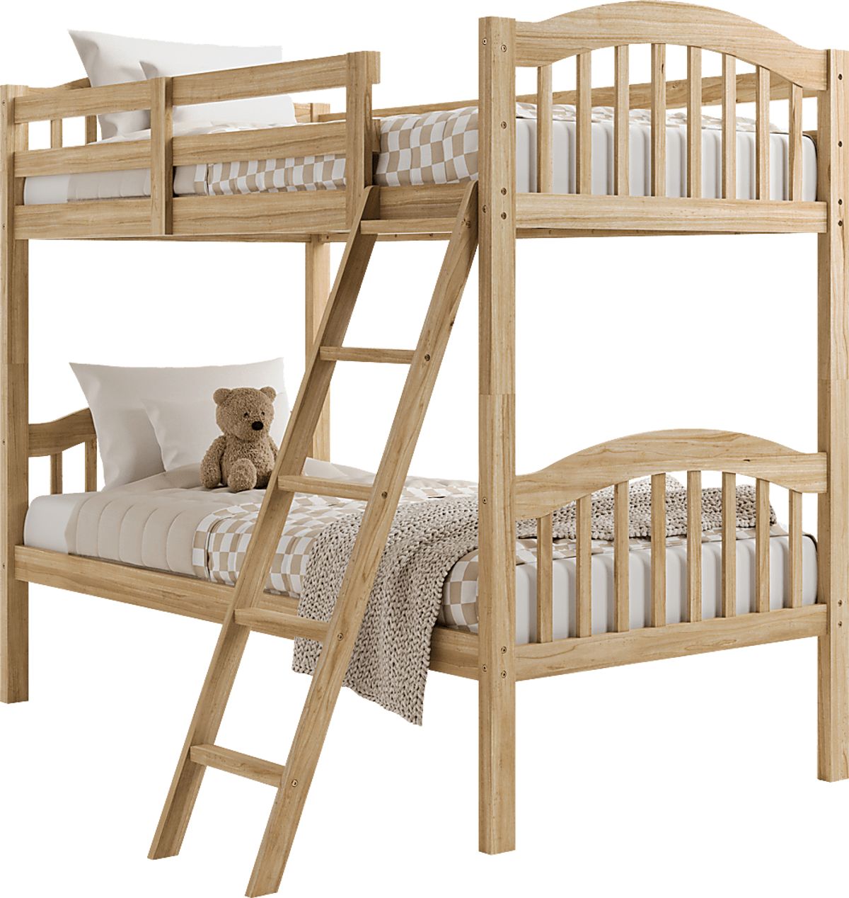 Maglo Natural Light Wood Twin/Twin Bunk Bed | Rooms to Go