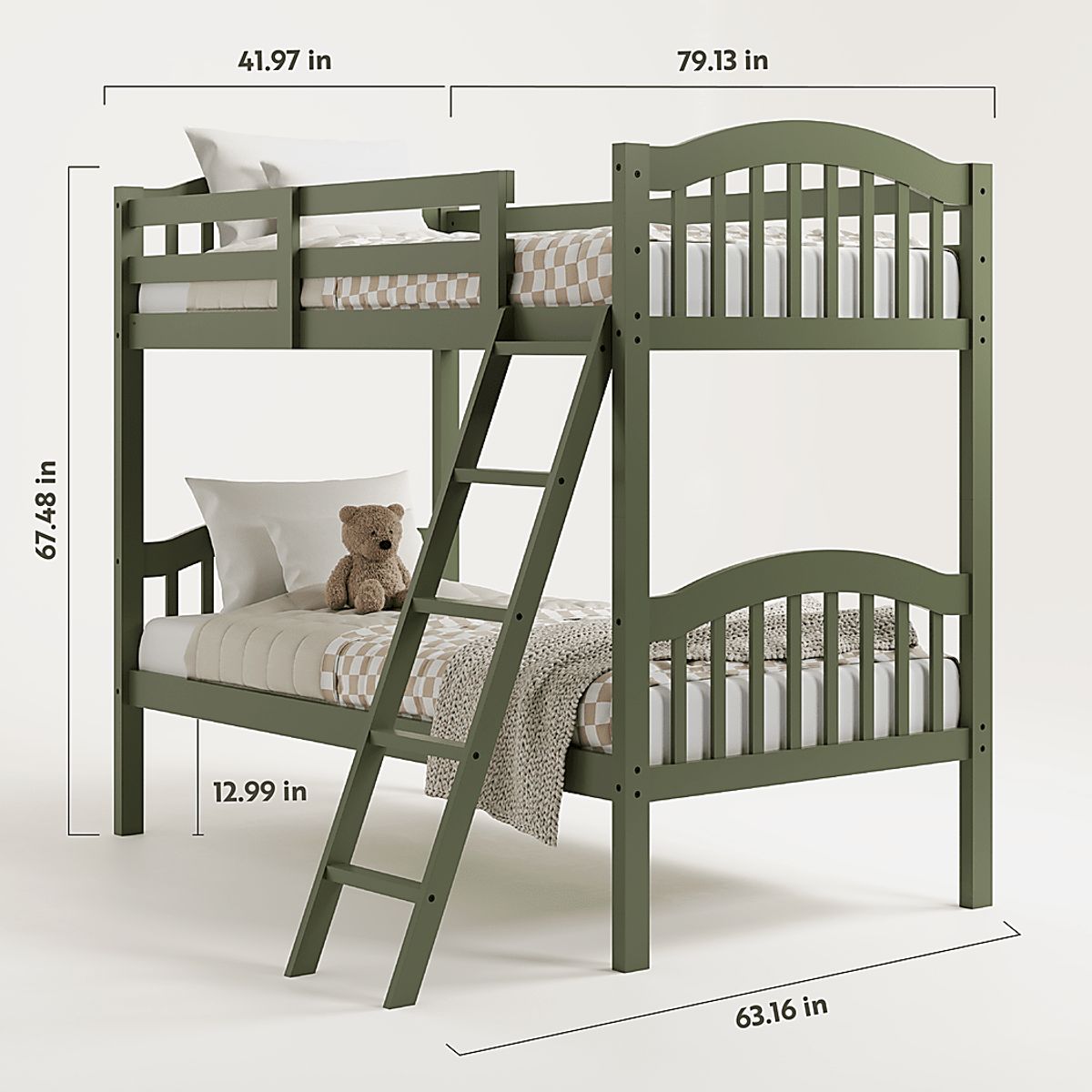 Maglo Natural,Olive Colors,Light Wood Twin/Twin Bunk Bed | Rooms to Go
