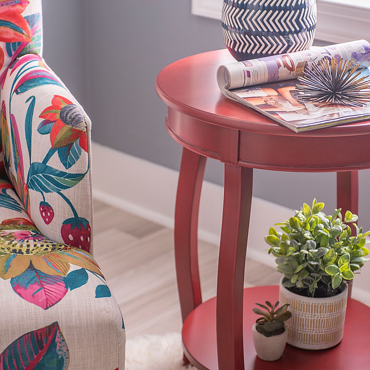 Kids Maliory Red Colors Accent Table | Rooms to Go
