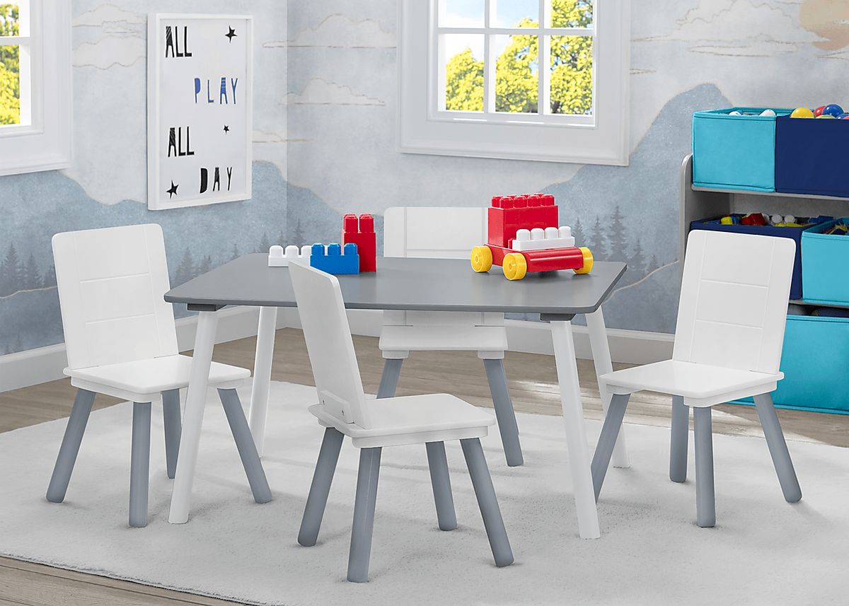 Mellei Light Gray,White Colors,Gray,White 5 Pc Table Set | Rooms to Go