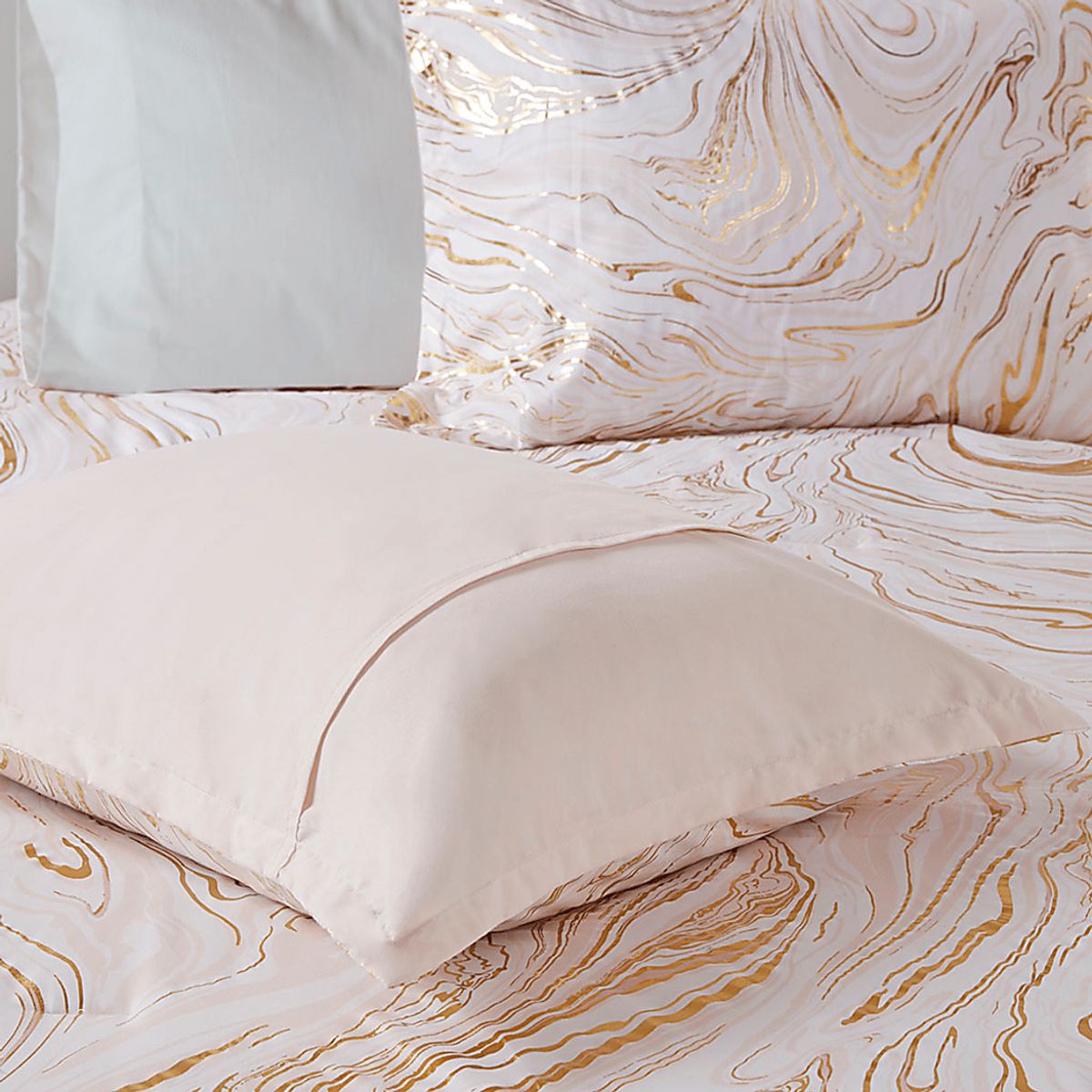 Metallic Swirl Blush Beige Twin XL Comforter Set | Rooms to Go