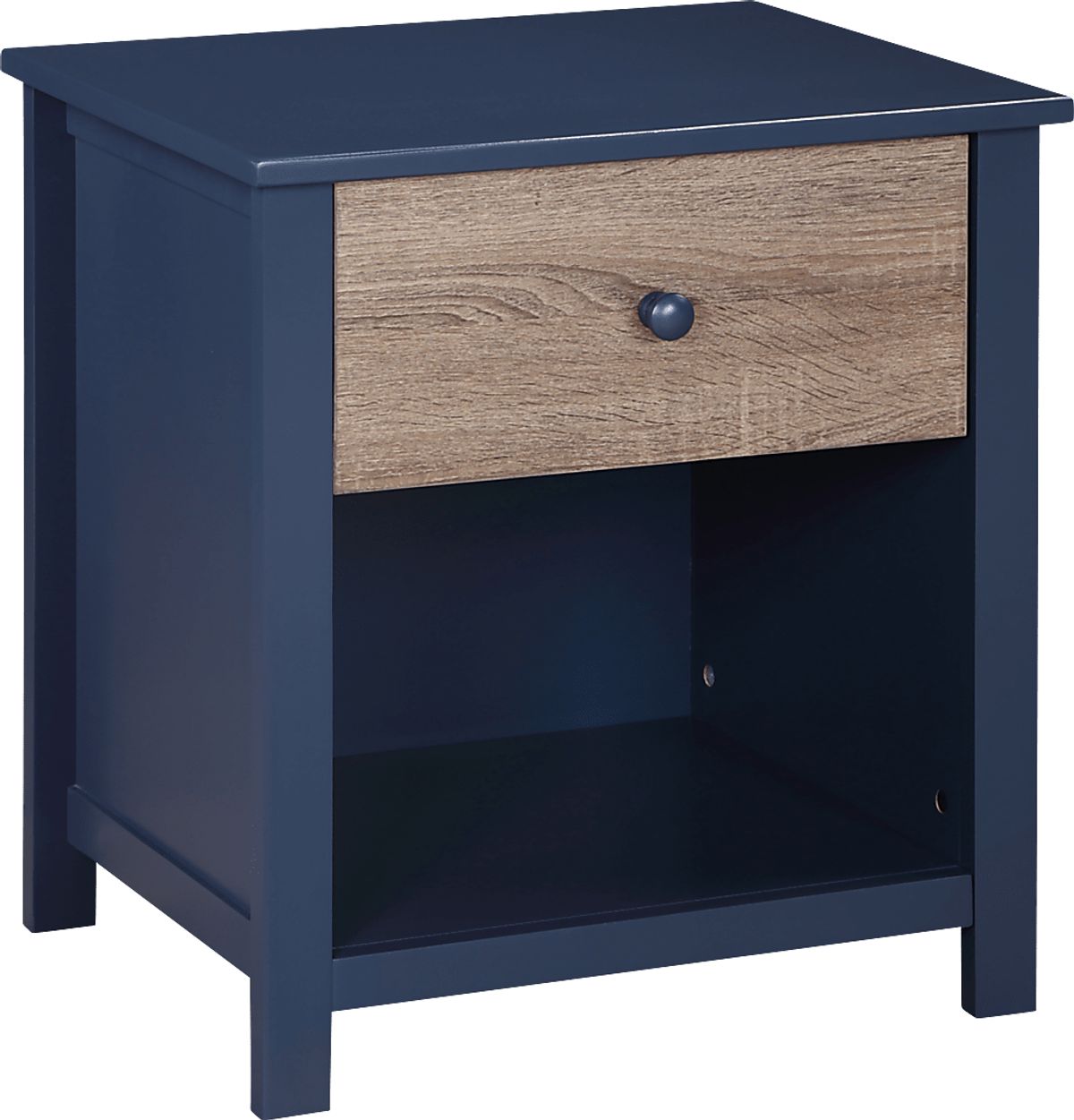Zolari Midnight Blue,Walnut Colors,Dark Wood Nightstand | Rooms to Go
