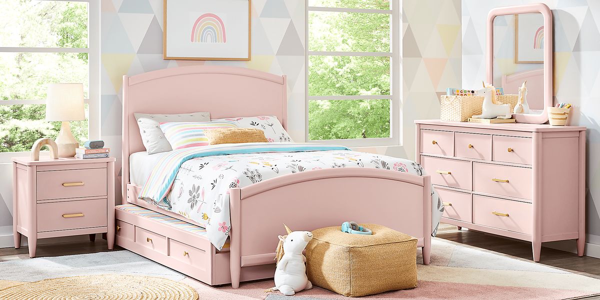 Modern Colors Pink 3 Pc Full Panel Bed | Rooms to Go