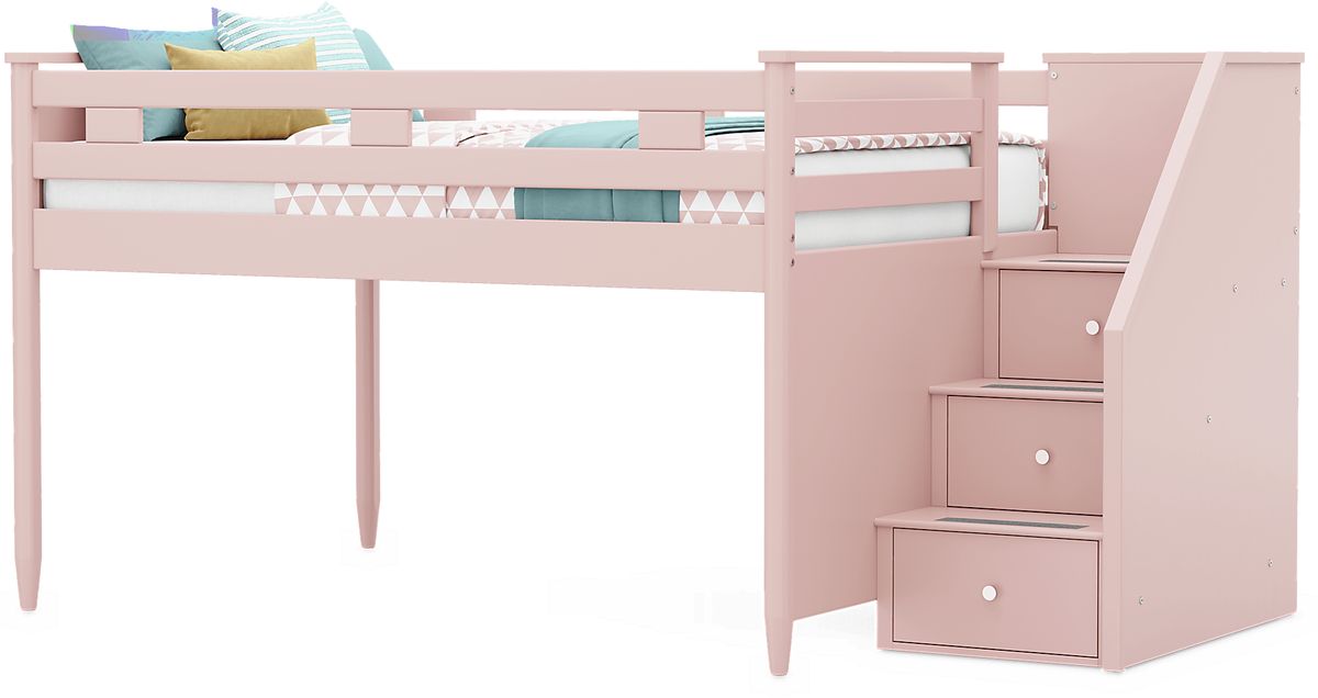 Modern Colors Pink Full Step Low Loft | Rooms to Go