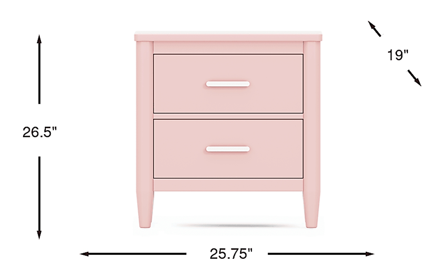 light pink bedside table