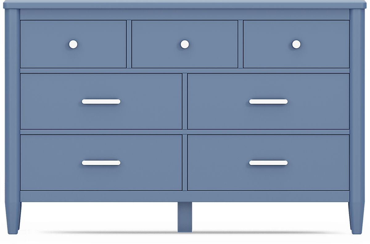 Modern Colors 5 Pc Slate Blue Full Bedroom Set With Dresser, 3 Pc Full ...