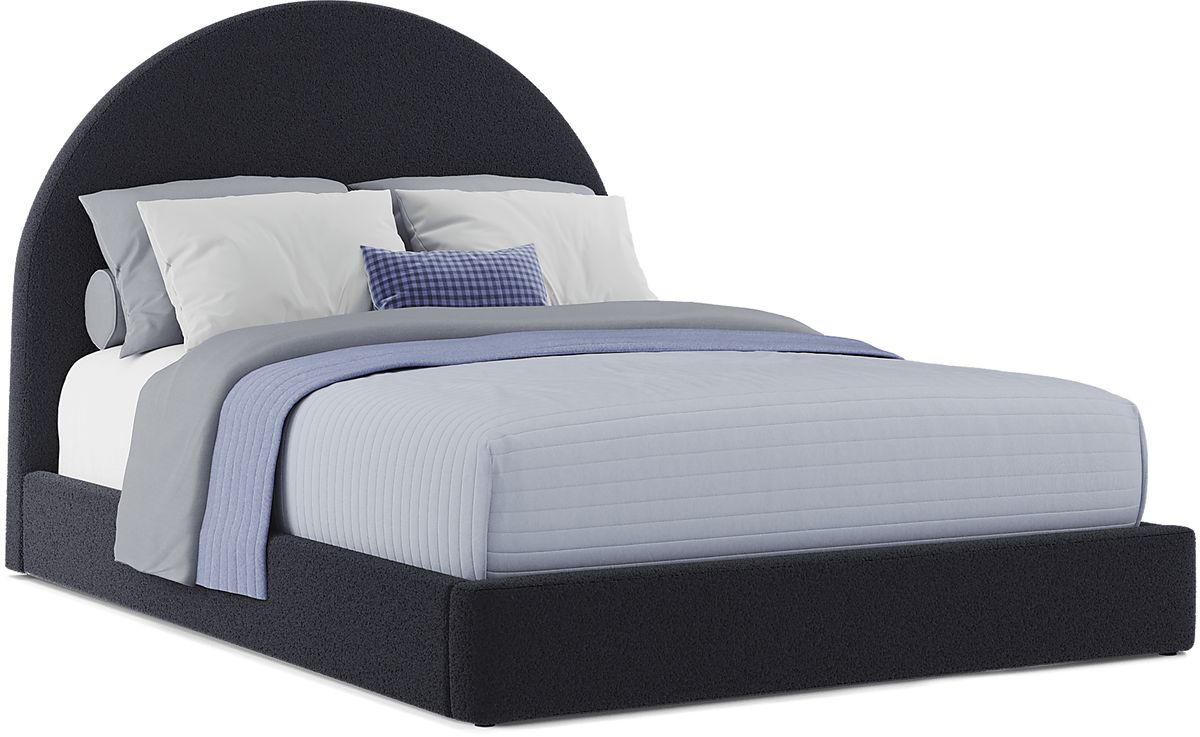 Canyon Lake 5 Pc Java Dark Wood Navy Blue Full Bedroom Set With Dresser ...