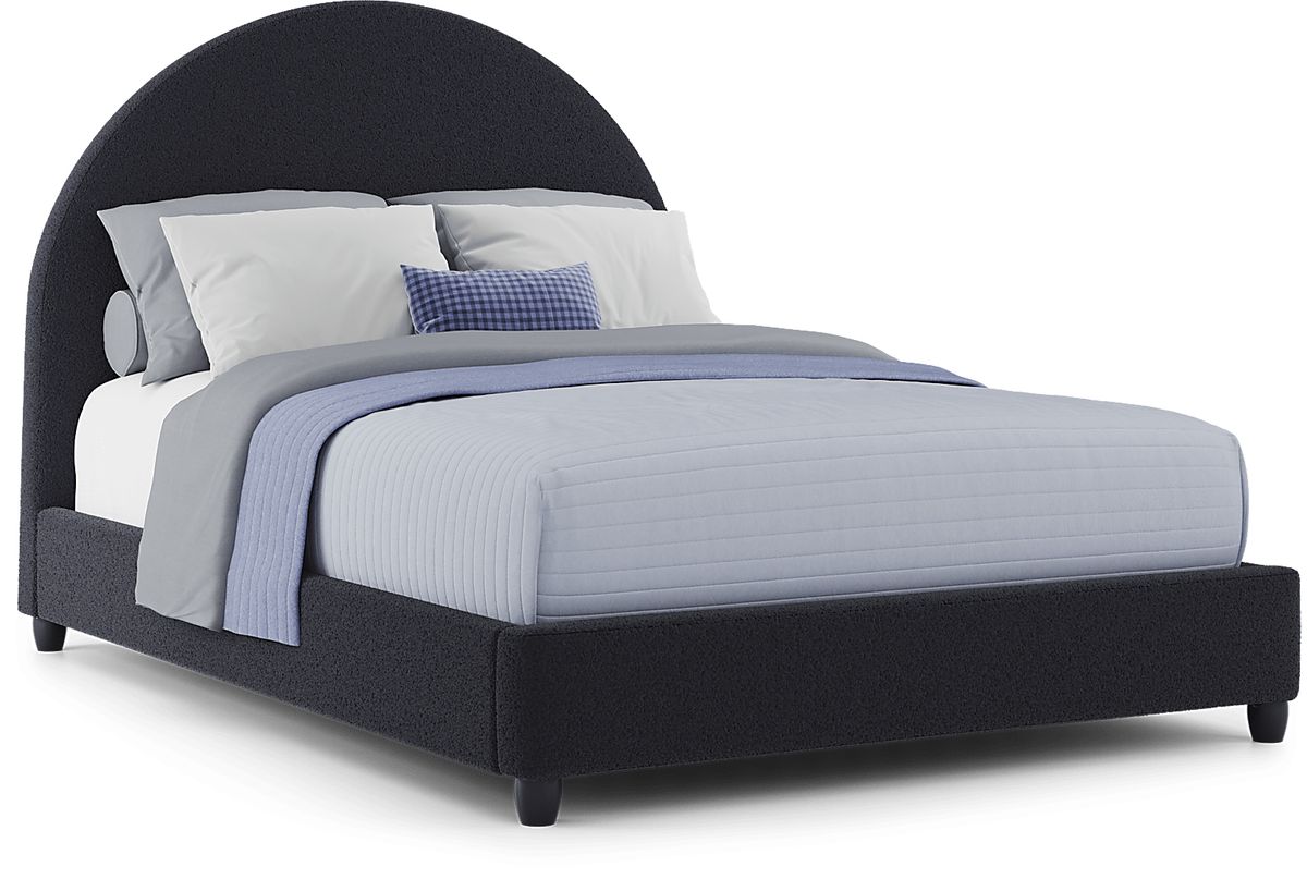 Canyon Lake 5 Pc Java Dark Wood Navy Blue Full Bedroom Set With Dresser ...